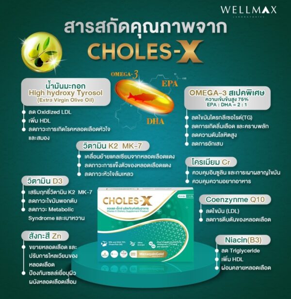Choles-X (คอเลส-เอ็กซ์) 2 กล่อง แถม 1 แผง