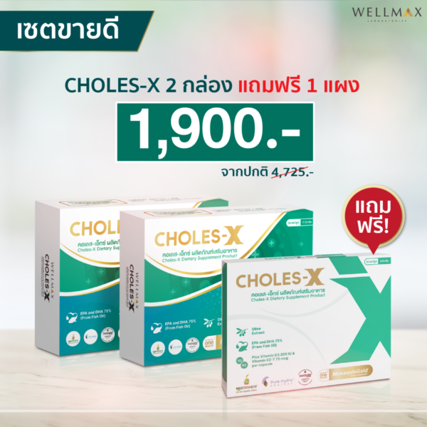 Choles-X (คอเลส-เอ็กซ์) 2 กล่อง แถม 1 แผง